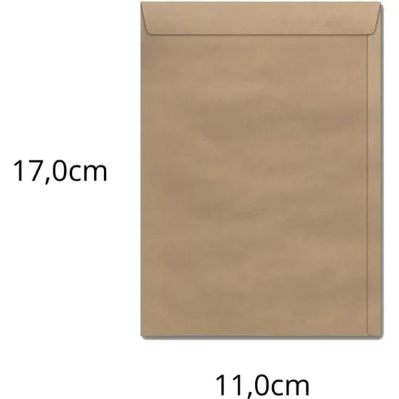 Envelope Saco 110x170 Kraft Natural com 100 Unidades Filiperson ...