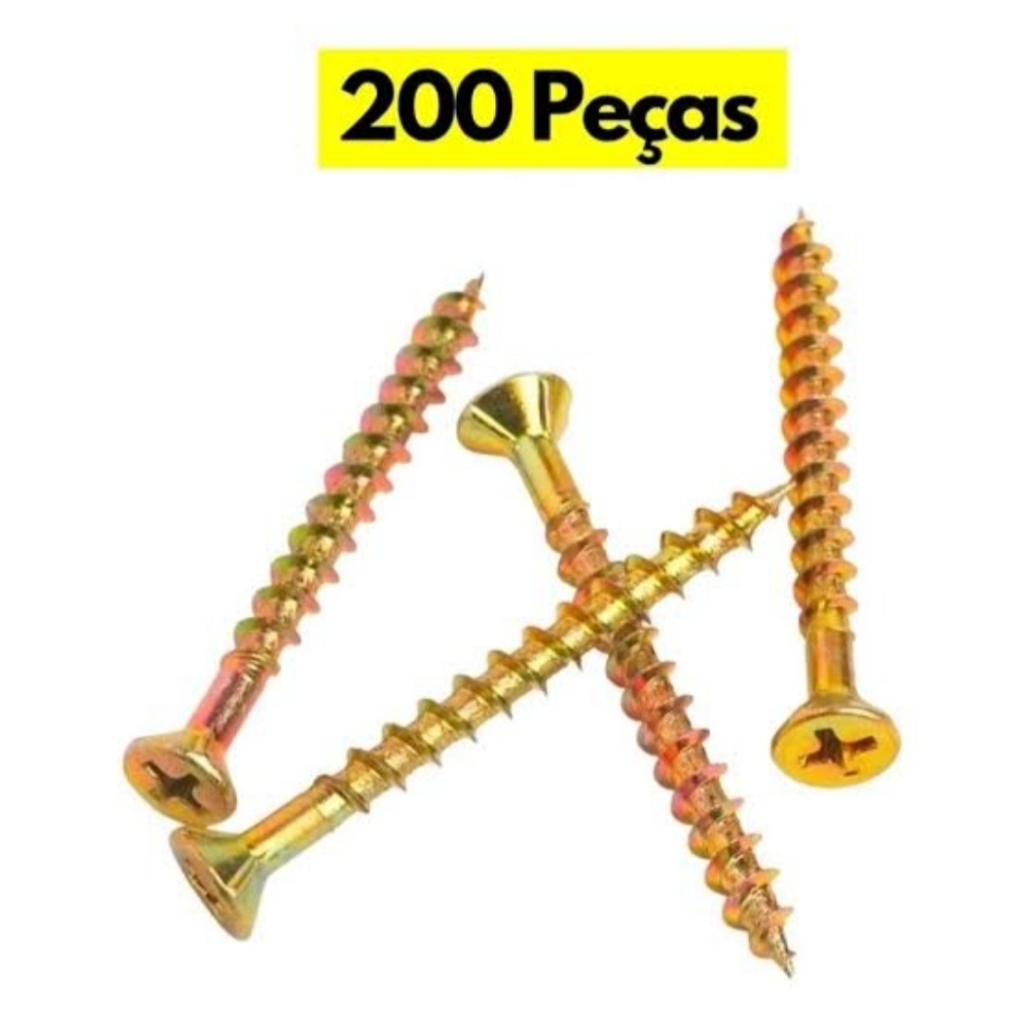 Kit 200 Parafusos Chipboard Cabeça Chata Phillips 4,0x35 | Shopee Brasil