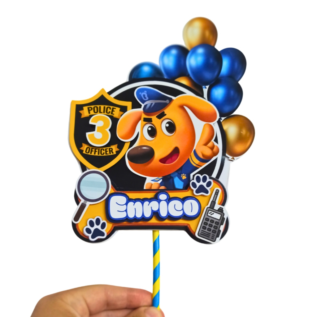 Topper/Topo para Bolo Tema DETETIVE LABRADOR Simples - Papel ...