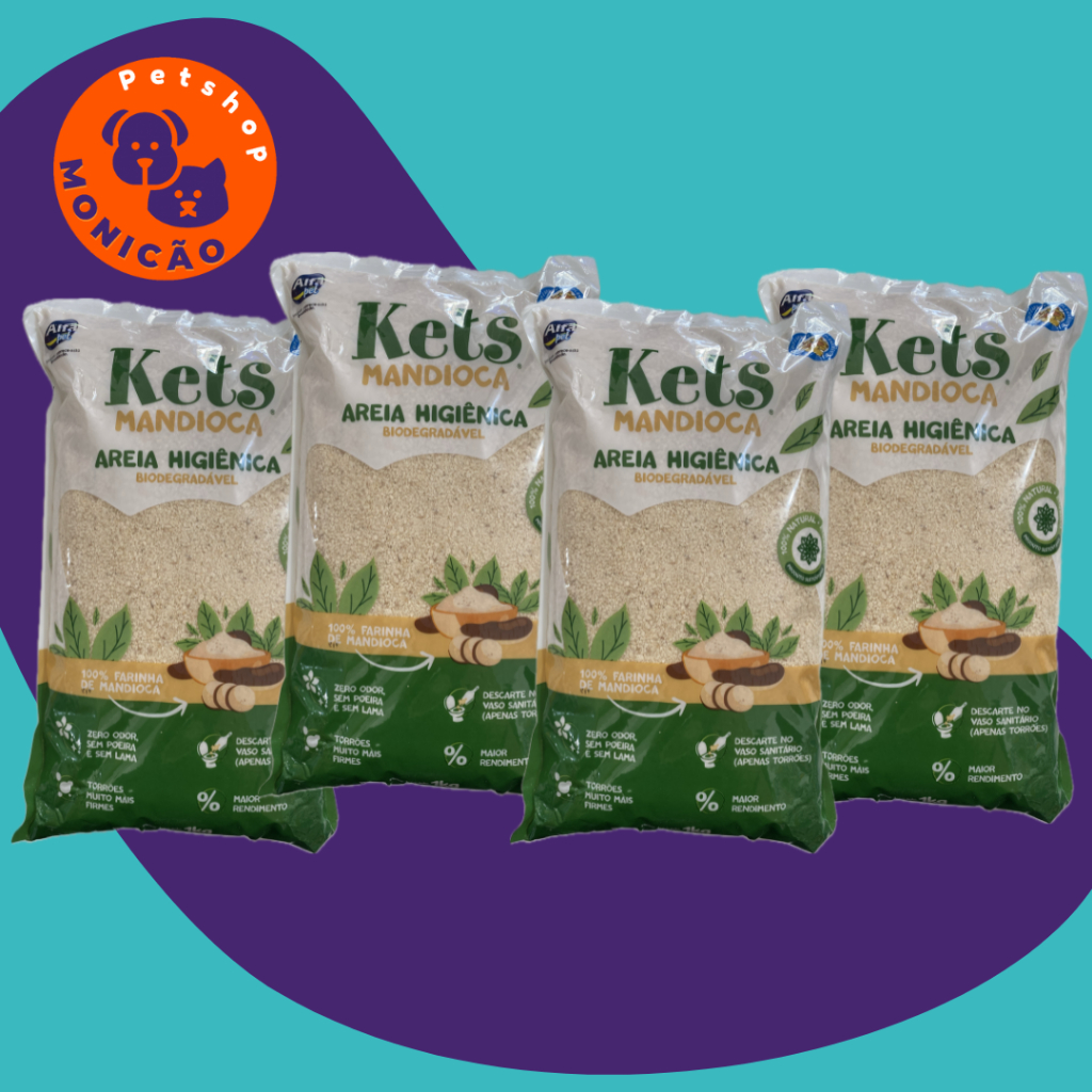 Areia Kets mandioca 1kg naural-biodegradavel | Shopee Brasil