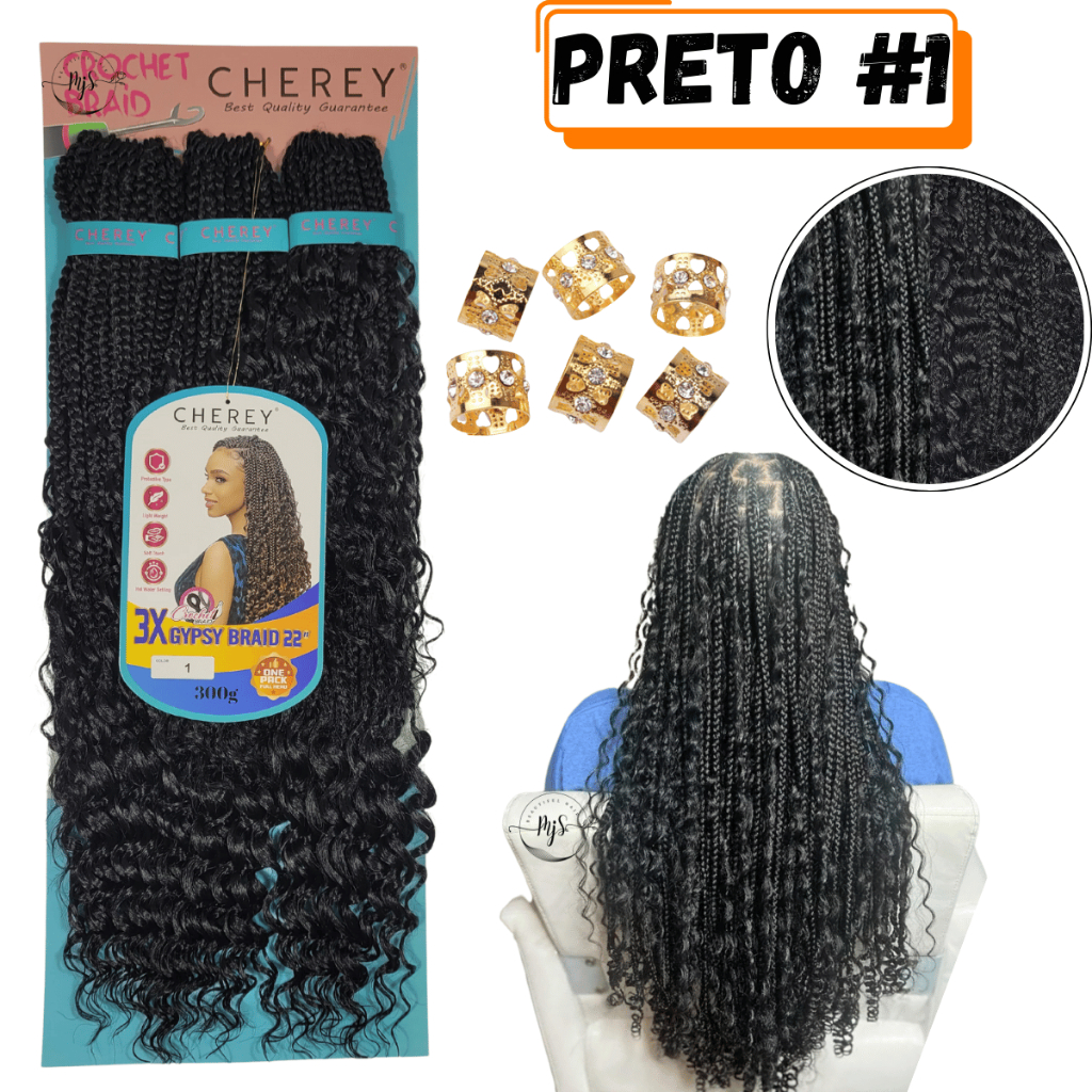 Cabelo Gypsy Braids Cherey Pronto P/ Colocação Fibra Sintética Crochet ...