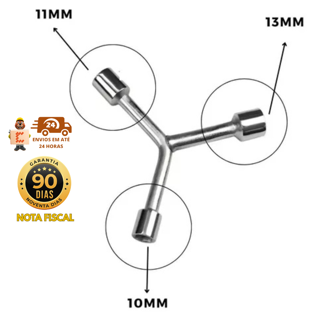 Chave Y Ninja 3 Pontas 10mm/11mm/13mm | Shopee Brasil