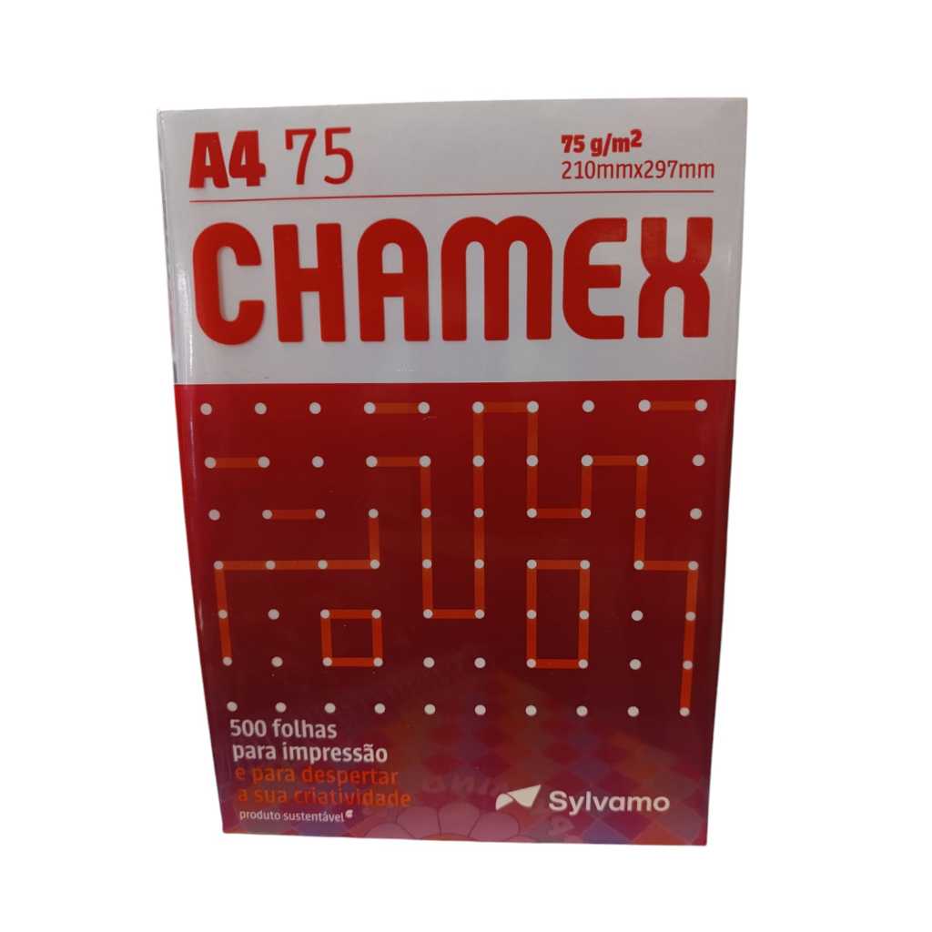 Papel Sulfite Chamex A4, 75g, 210mm x 297mm com 500 folhas | Shopee Brasil