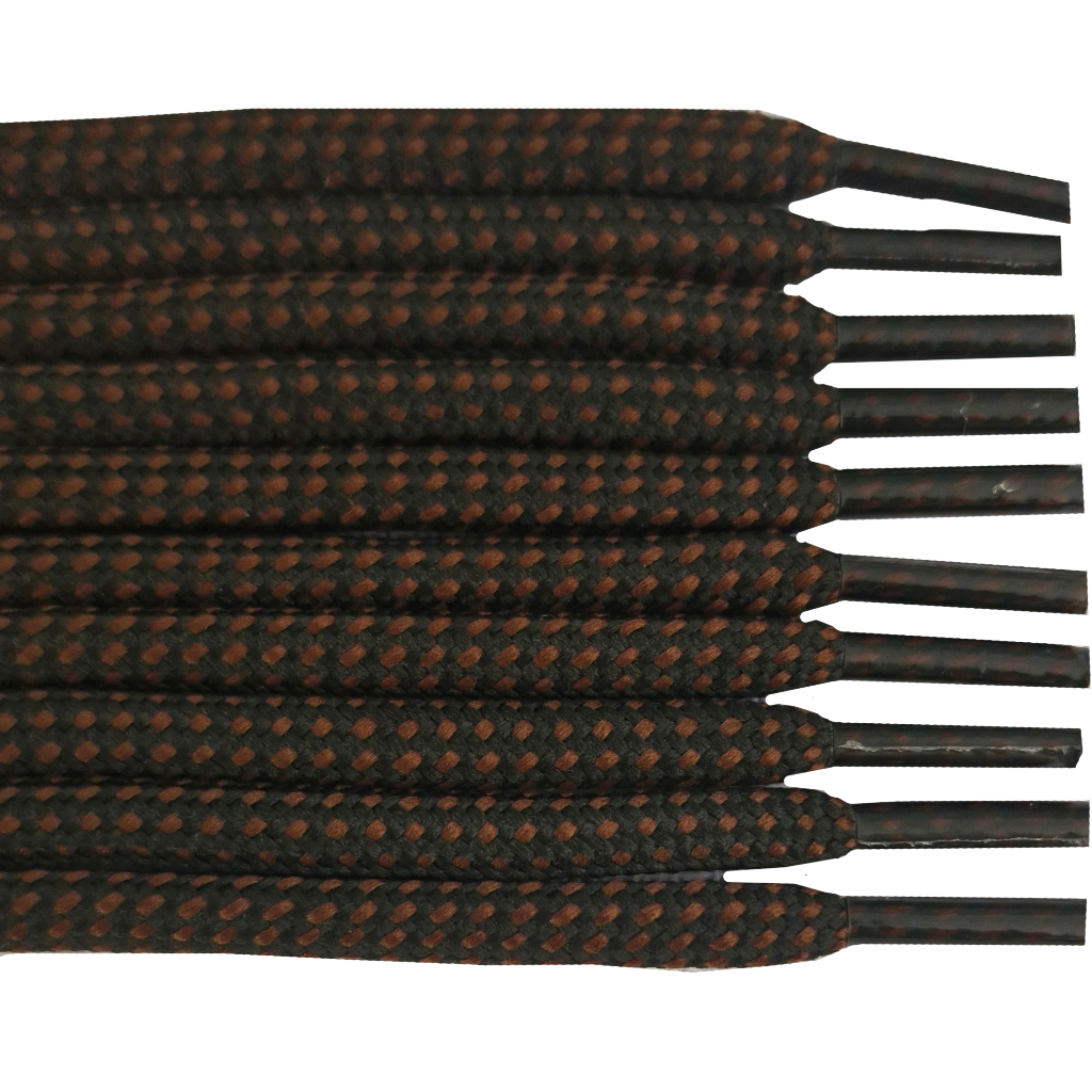 Par Cadarço Redondo Coturnos Caterp.1,50cm Marrom Chamisco Preto ...