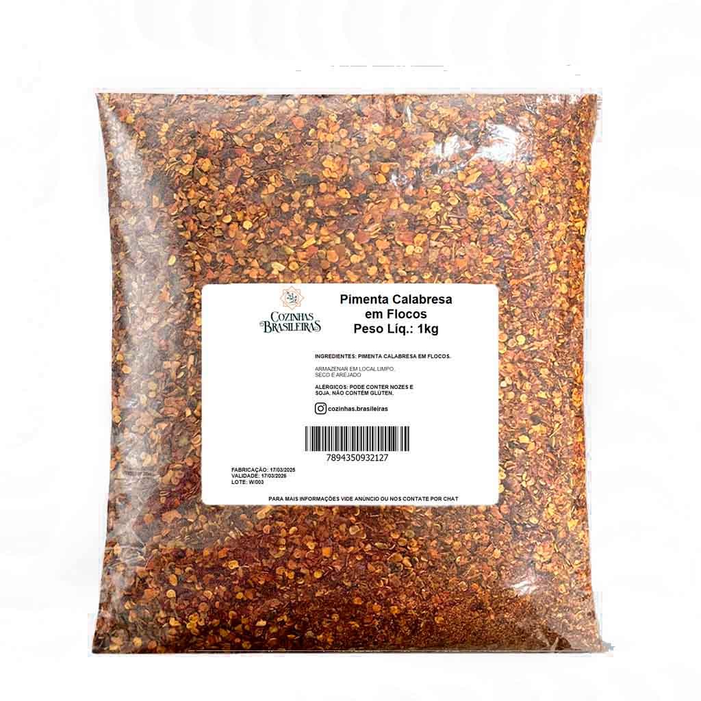 Pimenta Calabresa em flocos 200g, 500g, 1kg | Tempero Seco Desidratado ...