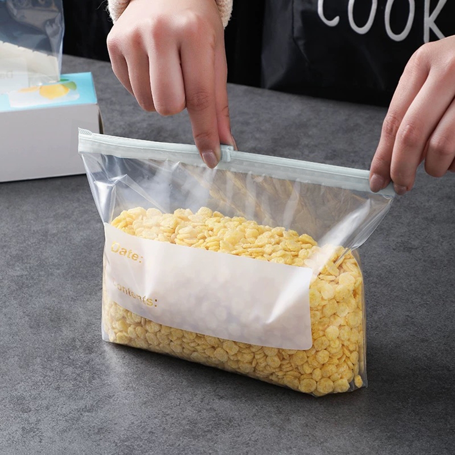 KIT COM 10/15PCS Sacos Herméticos Para Armazenar Alimentos Reutilizável ...