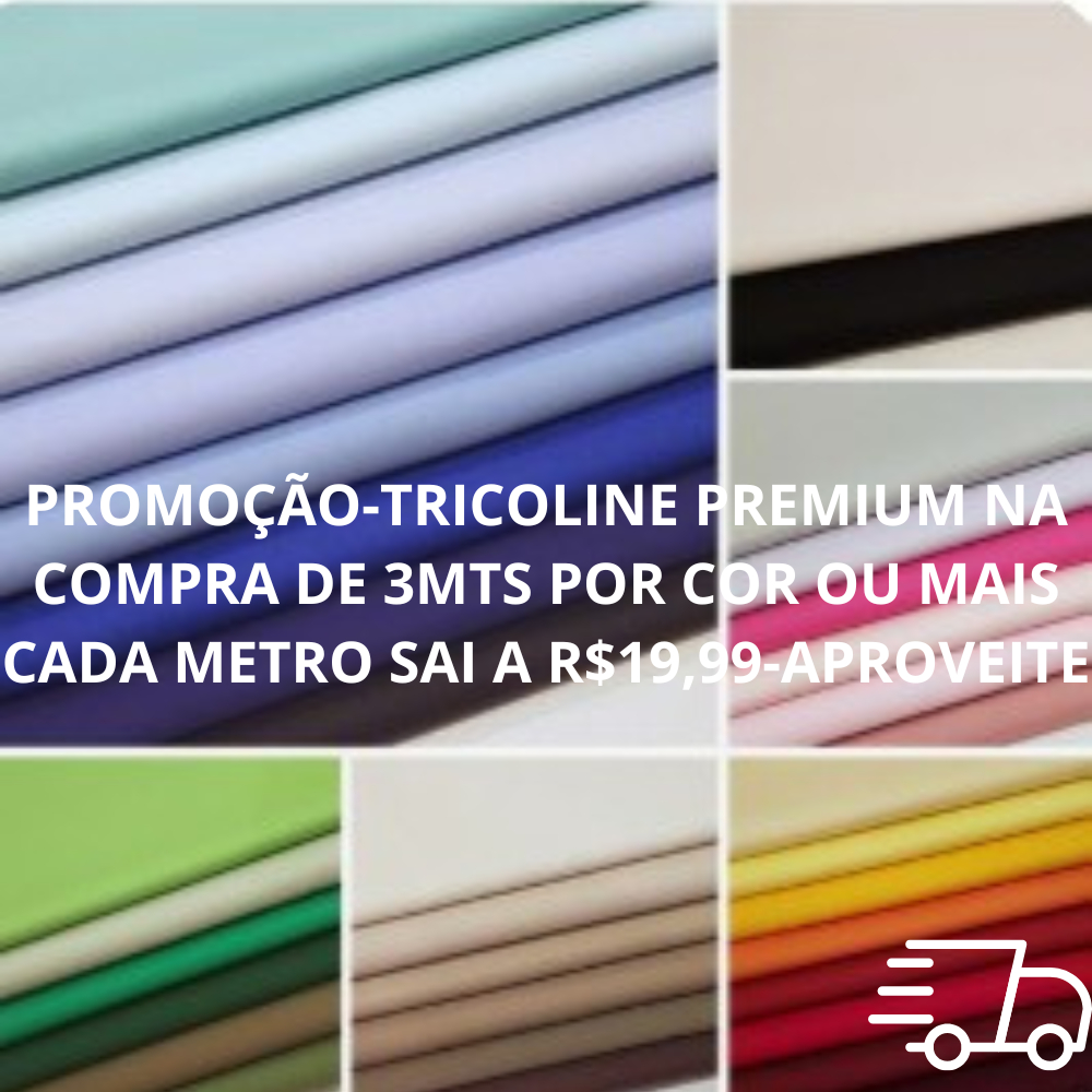 Tecido tricoline Premium no metro varias cores100% algodão de excelente ...