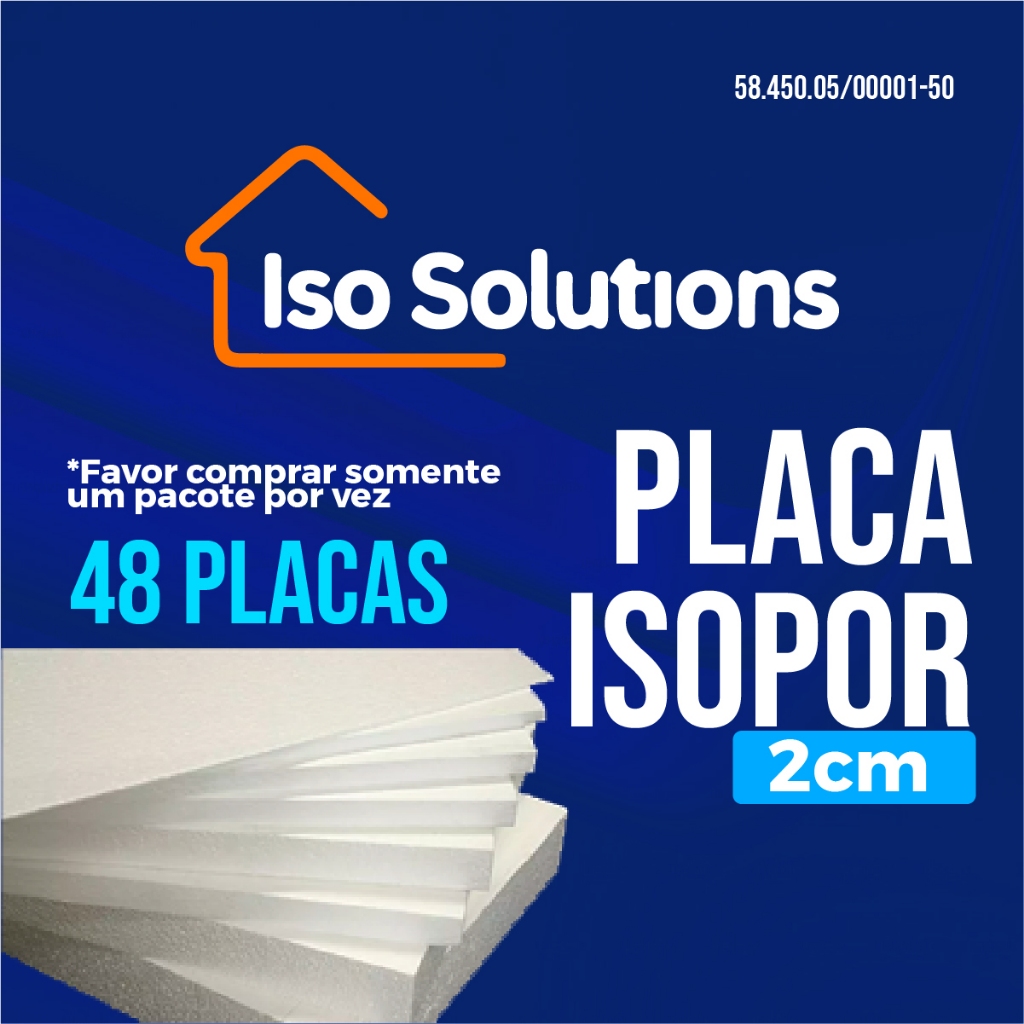 KIT 48 PLACAS DE ISOPOR ANTICHAMAS COM 20 MM (2 CM) DE ESPESSURA ...