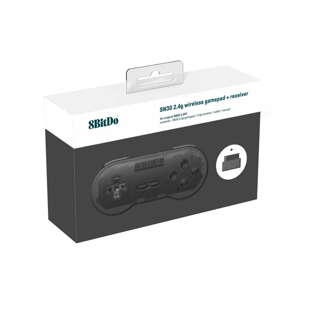 CONTROLE 8BITDO SN30 WIRELESS SEM FIO 2.4G PARA SNES SUPER NINTENDO ...