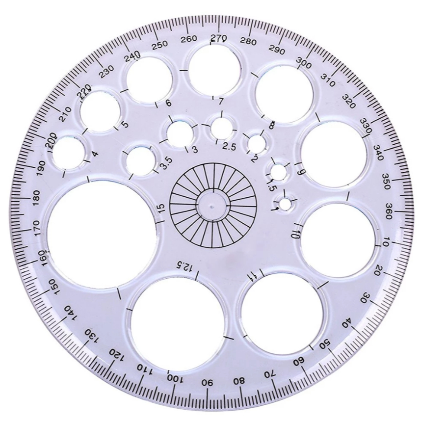 Transferidor De 360 De Régua Redonda Material De Esboço Escolar-Clear ...