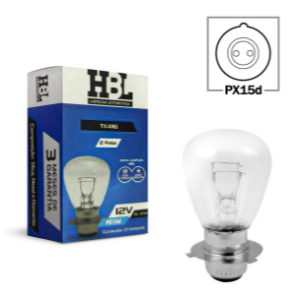 LAMPADA FAROL MOTO TODAS 12V 35/35W BULBO RP30 BASE PX15D-3 TIPO ...