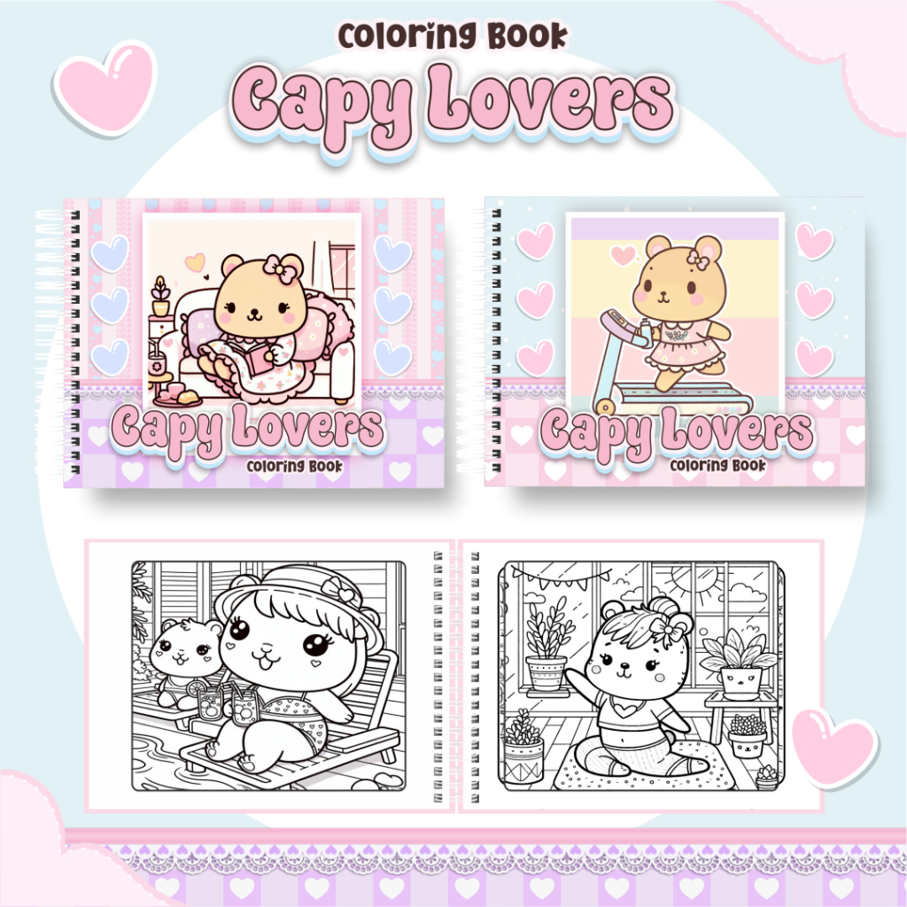 Livro de Colorir Bobbie Goods CAPY LOVERS 50 Folhas 120 Gramatura ...