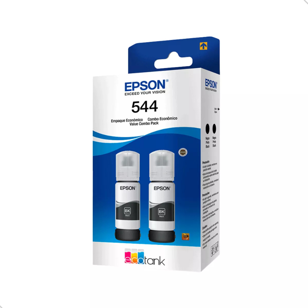 Kit 02 Garrafas Tinta Epson 544 T544 L3110 L3150 L3250 Preto | Shopee Brasil