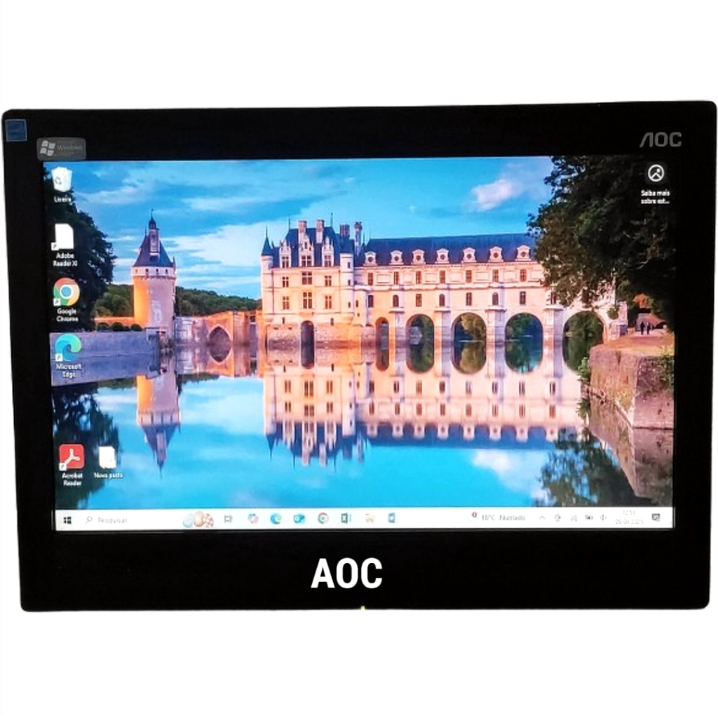 MONITOR AOC WIDE Modelo: 519SW 16 POLEGADAS VGA SEM PEDESTAL COM CABOS Usado | Shopee Brasil