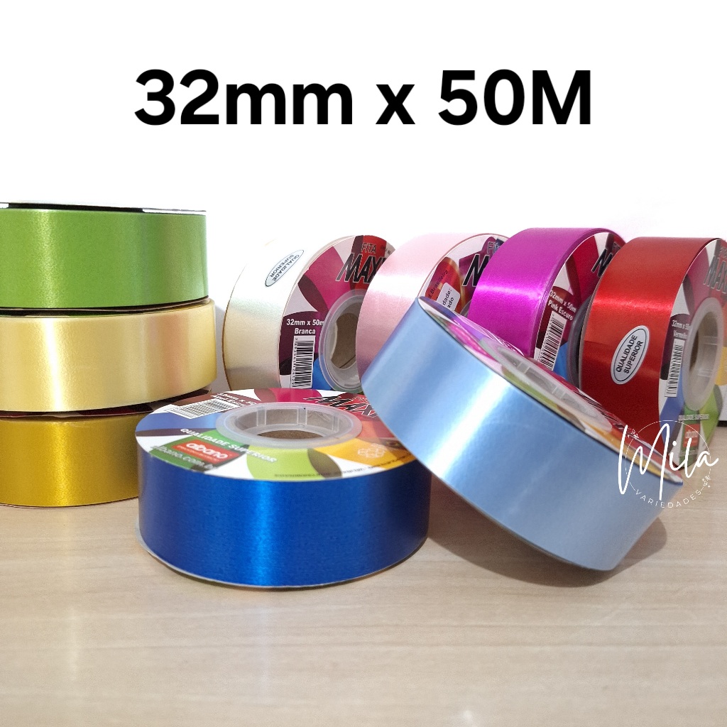 Fita Lisa Albano ou Xingó 32mm x 50m plástica para laços e decorações ...