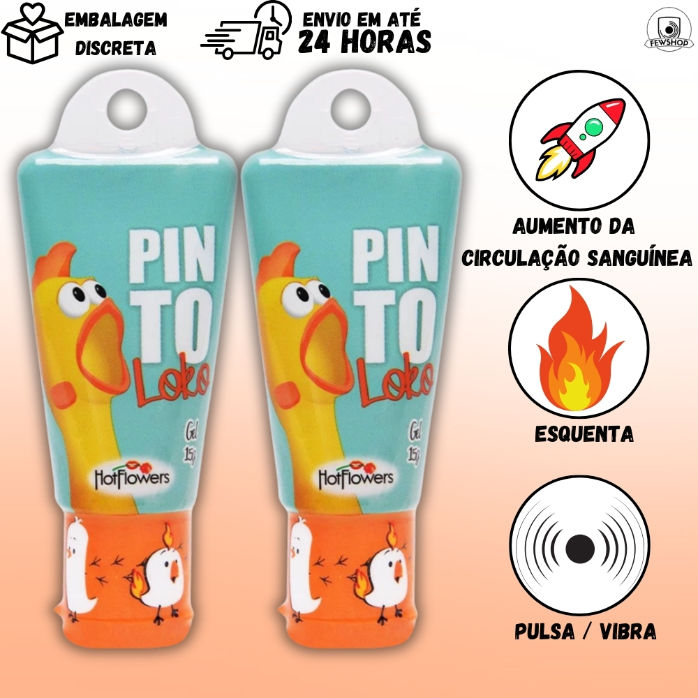 Kit 2 Gel Lubrificante Intimo Pinto Loko Estimulante Masculino 15gr ...