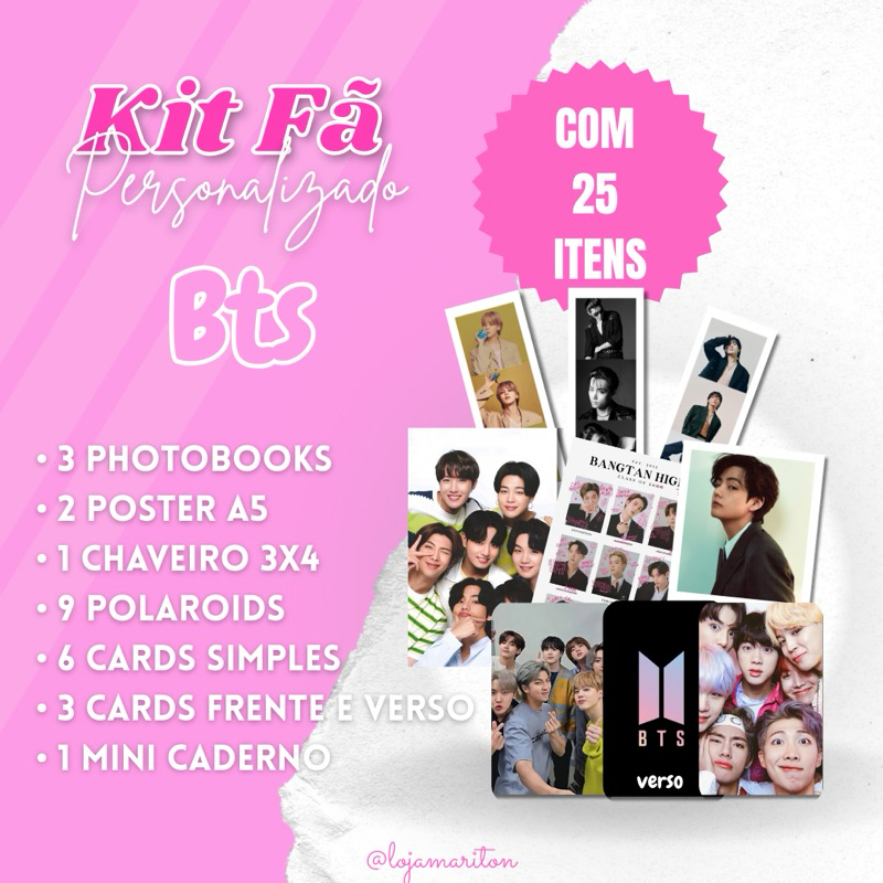 Kit Fã Bts 25 Itens, Produtos Fanmade (RM Namjoon, Jin, Suga, J-Hope ...