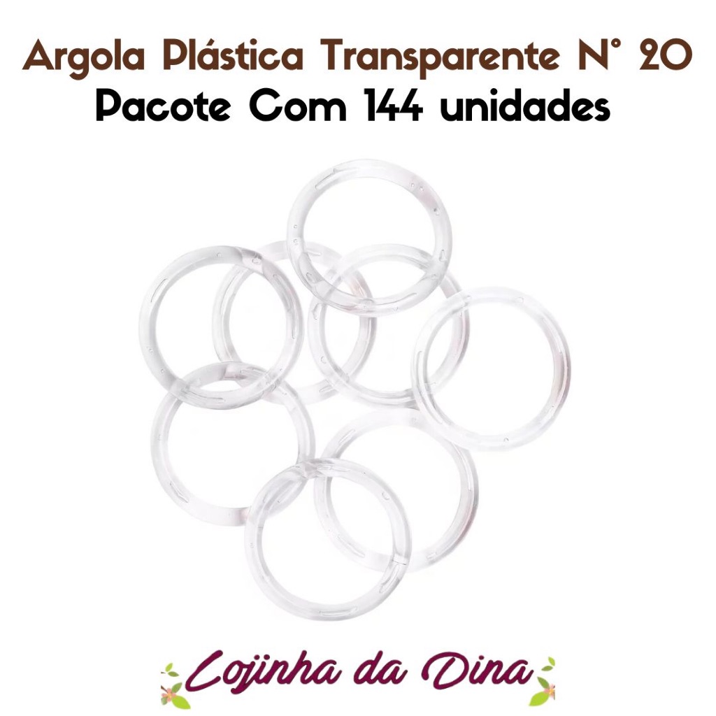Argola Plástica N° 20 Transparente Artesanato 144 Unidades | Shopee Brasil