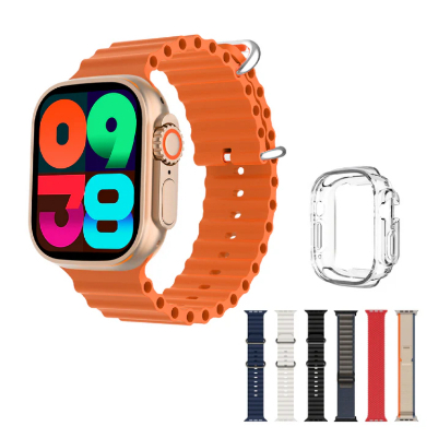 Relógio Inteligente Smartwatch Digital W74 Pro Max Basik + Kit com 7 ...