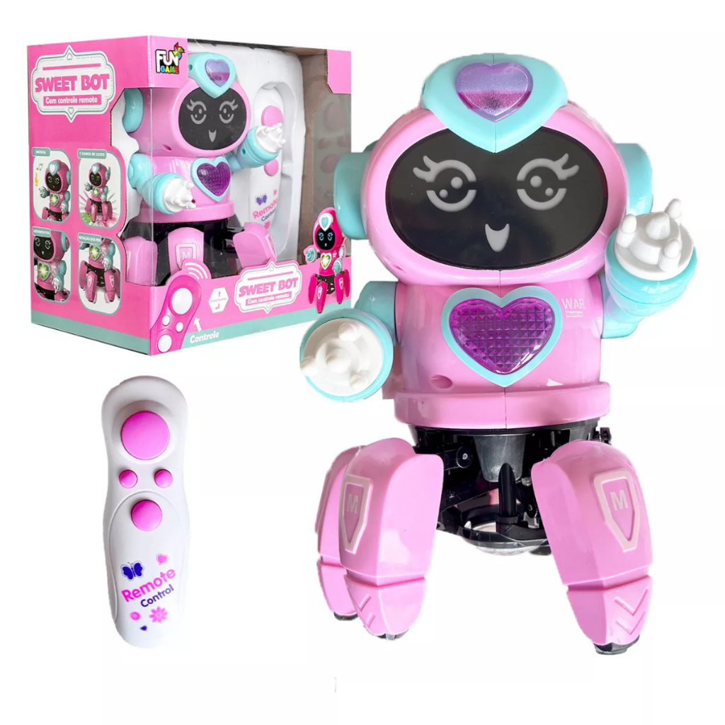 Boneca Robô Lady Controle Remoto Música Acende Luz E Dança | Shopee Brasil