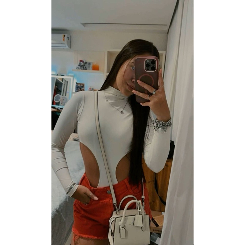 body cavado gola alta Suplex poliamida | Shopee Brasil