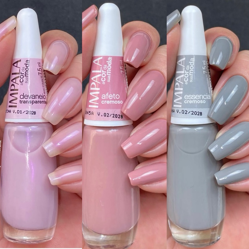 Kit 3 Esmalte Impala A Cor da Sua Moda 6, Devaneio , Afeto e Essencial | Shopee Brasil