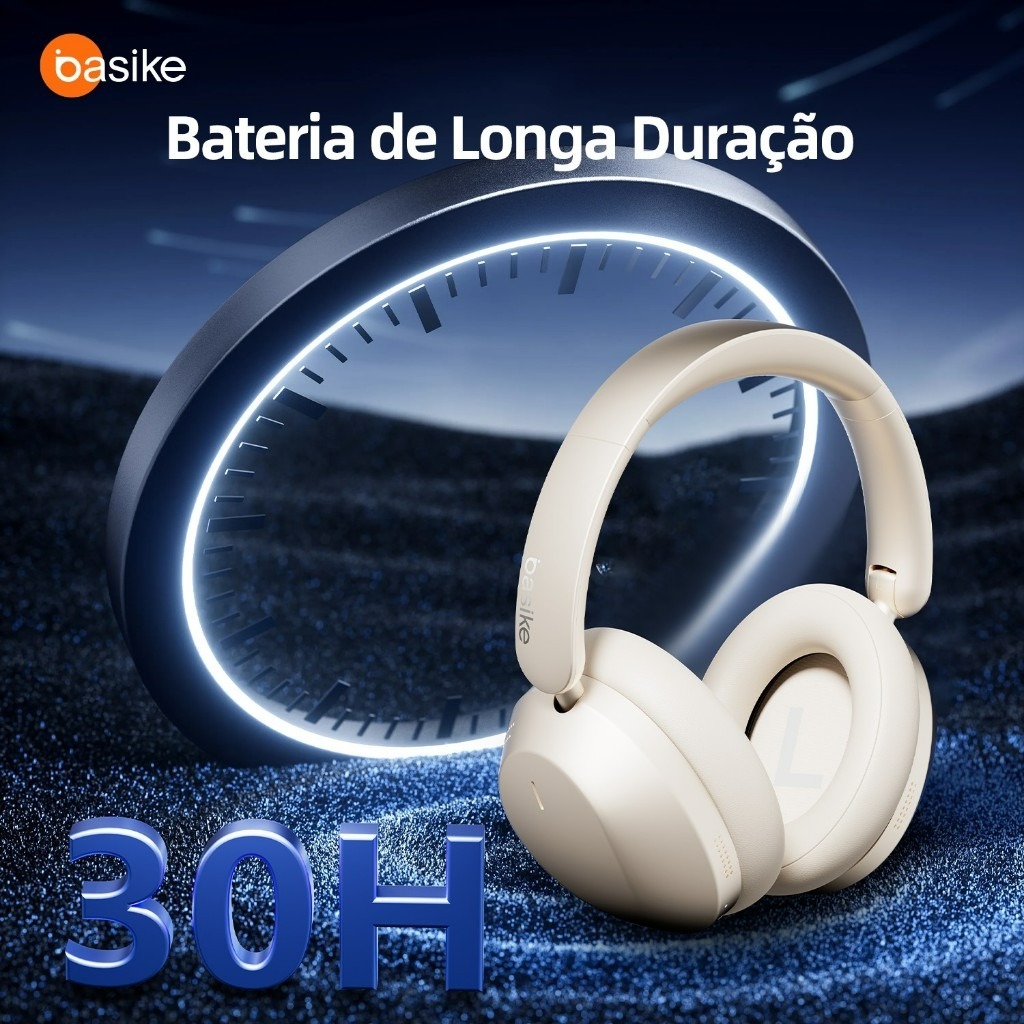 Basike fone de ouvido bluetooth sem fio 30H ANC GamingHeadset obráveis ...