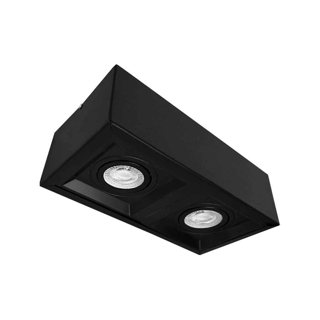 Spot Sobrepor Duplo 2690DL 24cm x 12cm GU10 P/ Par16 Fachada Beiral ...