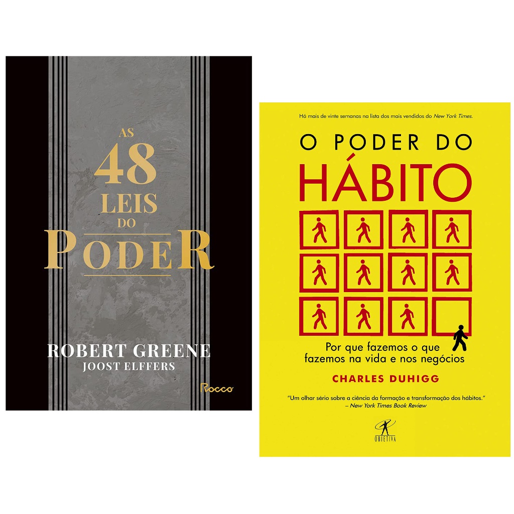 Livro As 48 Leis do Poder + O Poder do Habito | Shopee Brasil