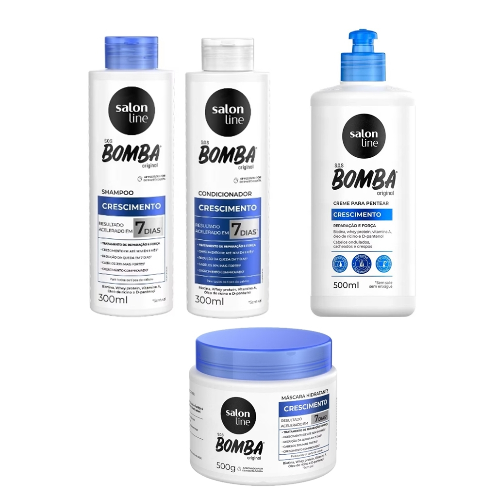 Crescimento Capilar S.O.S Bomba SALON LINE (ESCOLHA O SEU) | Shopee Brasil