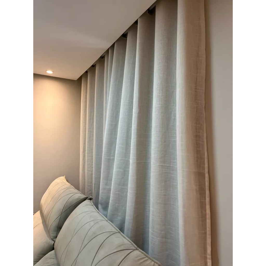 Cortina Voil Gaze De Linho 4,80 x 2,80 C/forro Blackout Grosso Original ...