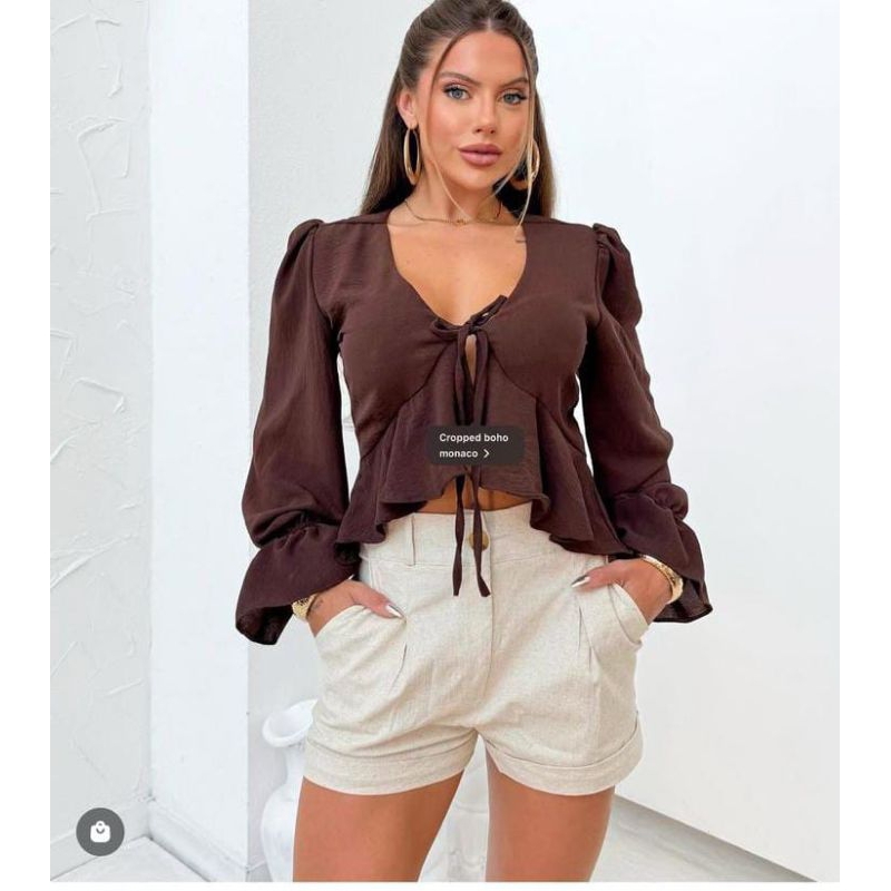 blusa boho chic | Shopee Brasil