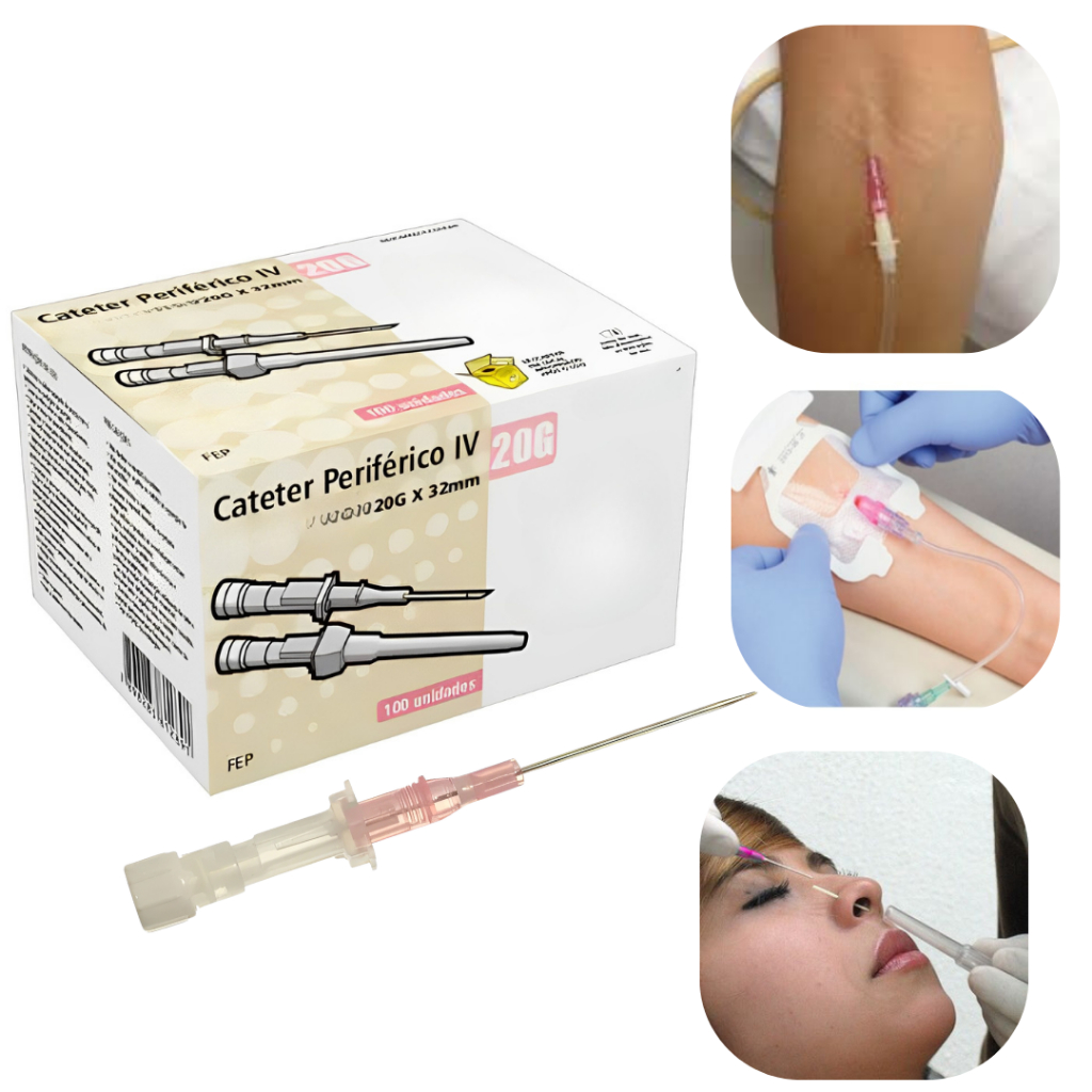 Kit 100 Cateter 20G Intravenoso Periférico Body Piercing Esteríl ...