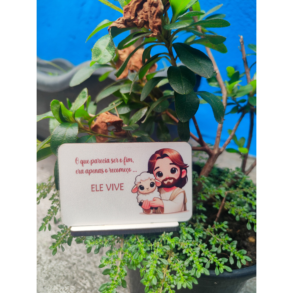 LEMBRANCINHA PASCOA - TAG ELE VIVE - MDF BRANCO | Shopee Brasil