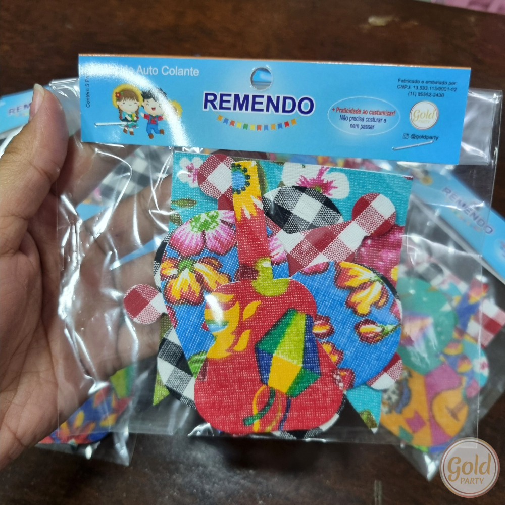 Kit 50 Pacotes de Aplique Tecido Auto Colante - Retalho de Festa Junina ...