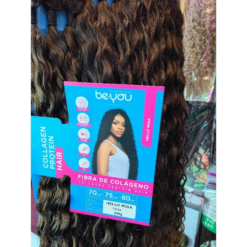 Cabelo de Fibra de Colágeno Be You HELLO MIGA, Cor T2/30 Orgânico ...