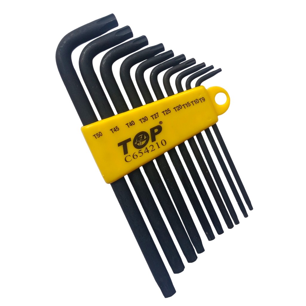 Jogo de Chaves Torx Tipo L Torque com Furo Guia – 10 Peças T9 a T50 ...