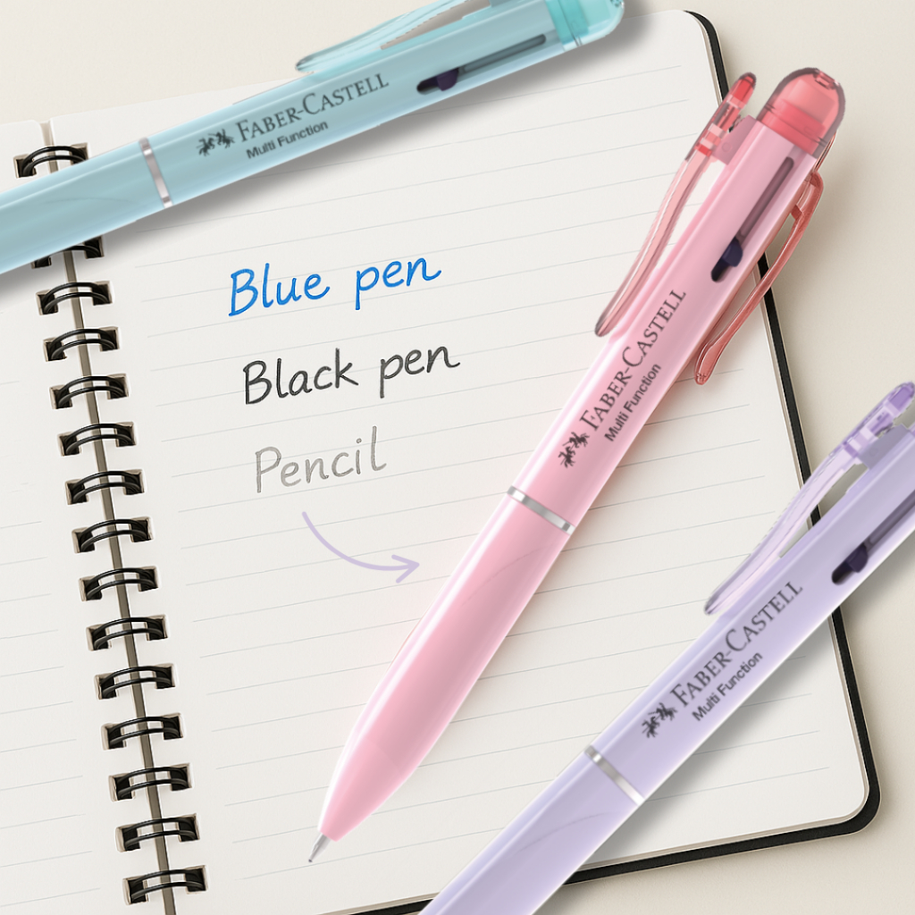 Caneta Lapiseira 0.7 Multi Function 3 Em 1 Faber Castell Tinta Azul E ...