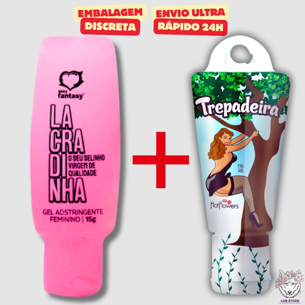 Kit Gel Trepadeira Feminino Lubrificante 15g Hot Flowers + Lacradinha Adstringente Intimo ...