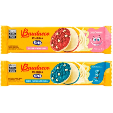 kit 6 unidades 3 de cada sabor Biscoito Bauducco Cookies 96g Fini ...