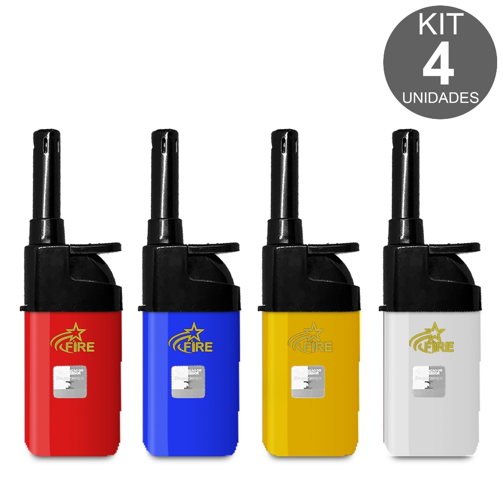 Kit Acendedor Fogão Velas Churrasqueira 10cm Isqueiro Gás Recarregável ...