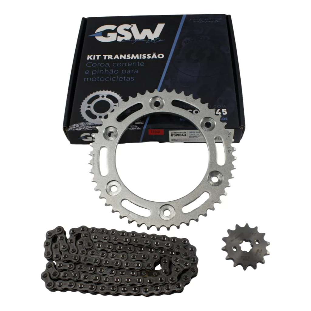 Kit Relação Transmissão Honda BROS 160 XRE190 Original GSW | Shopee Brasil