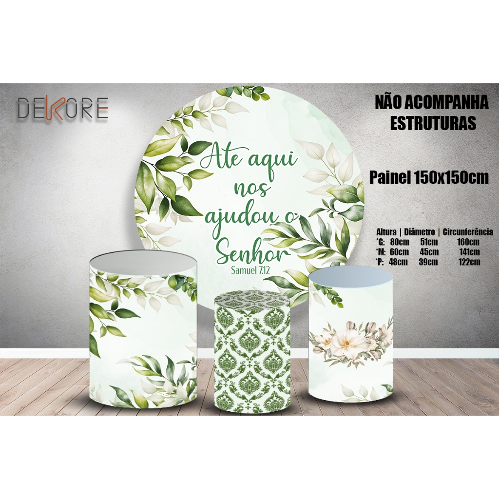 Kit Até aqui Nos Ajudou o Senhor + Trio Capas Cilindro Vete Fácil ...