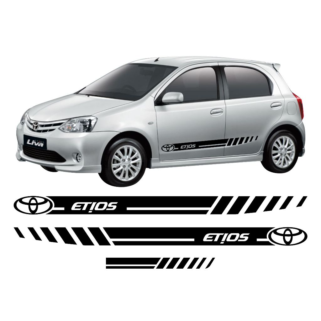 Kit 3 Adesivos Toyota Etios Sport Tuning Faixas Lateral E Traseira ...