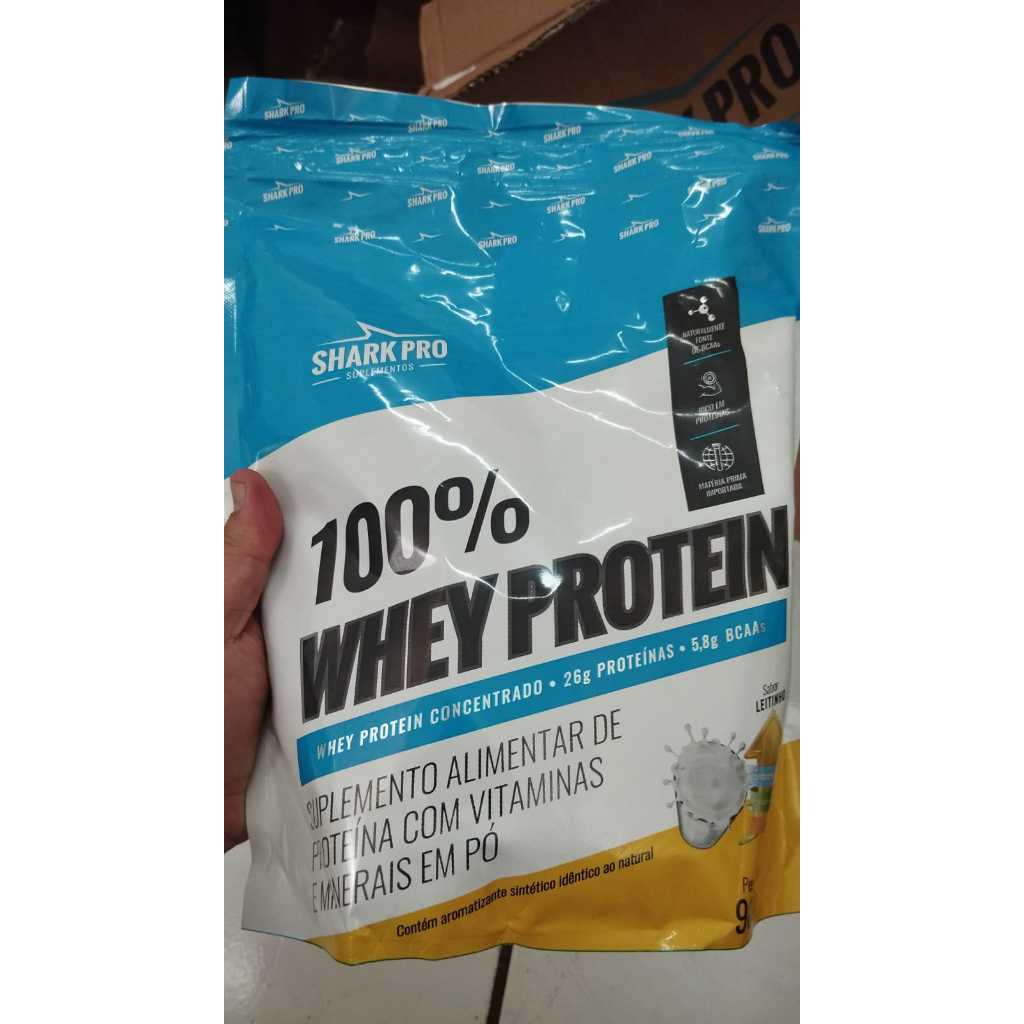 WHEY PROTEIN 100% SHARK PRO - SABOR LEITINHO 900g | Shopee Brasil