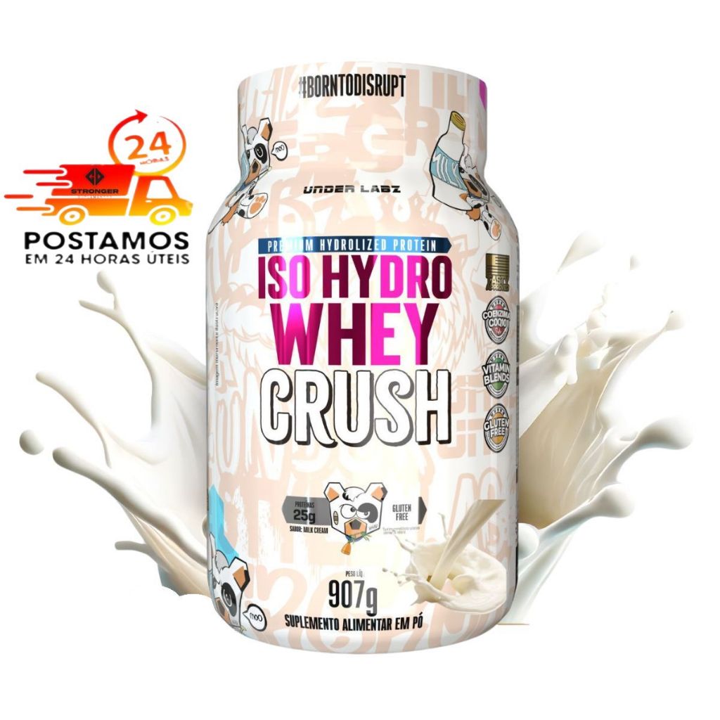 Whey Protein Iso Hydro Crush 907g Isolado Q10 Under Labz Zero glúten ...