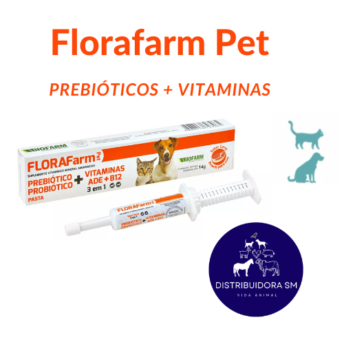 FLORAFARM PET 14G Prebiótico probiótico + vitaminas | Shopee Brasil