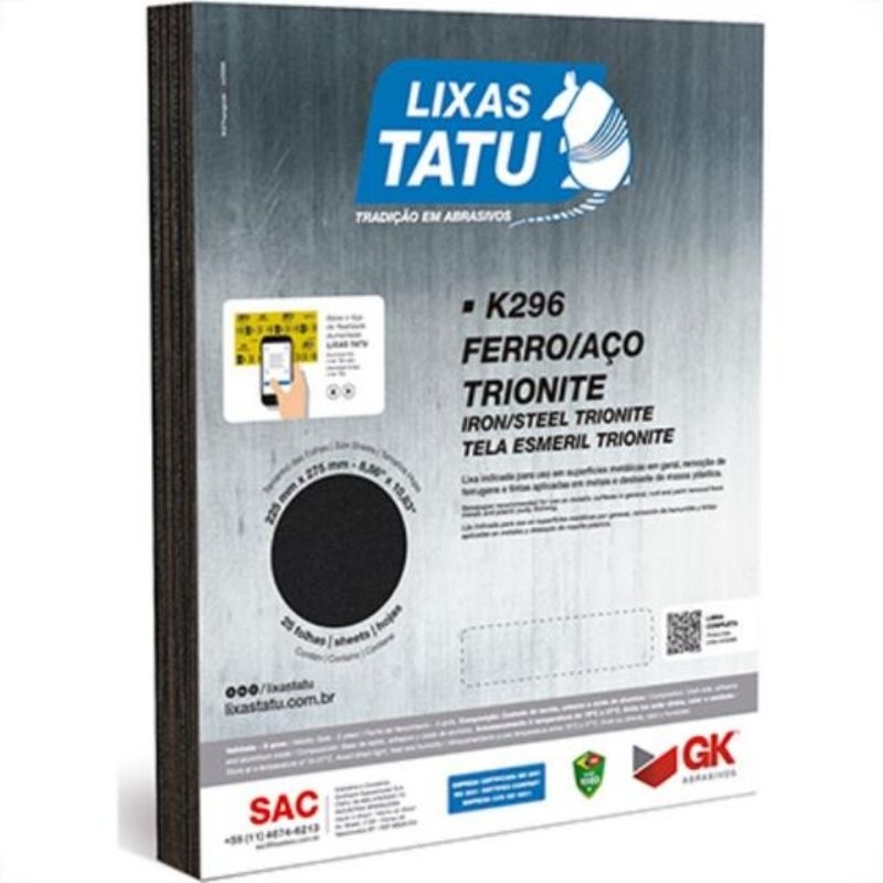 LIXA DE FERRO E AÇO FOLHA DE LIXA TATU KIT COM 3 LIXA 36 LIXA 80 LIXA ...