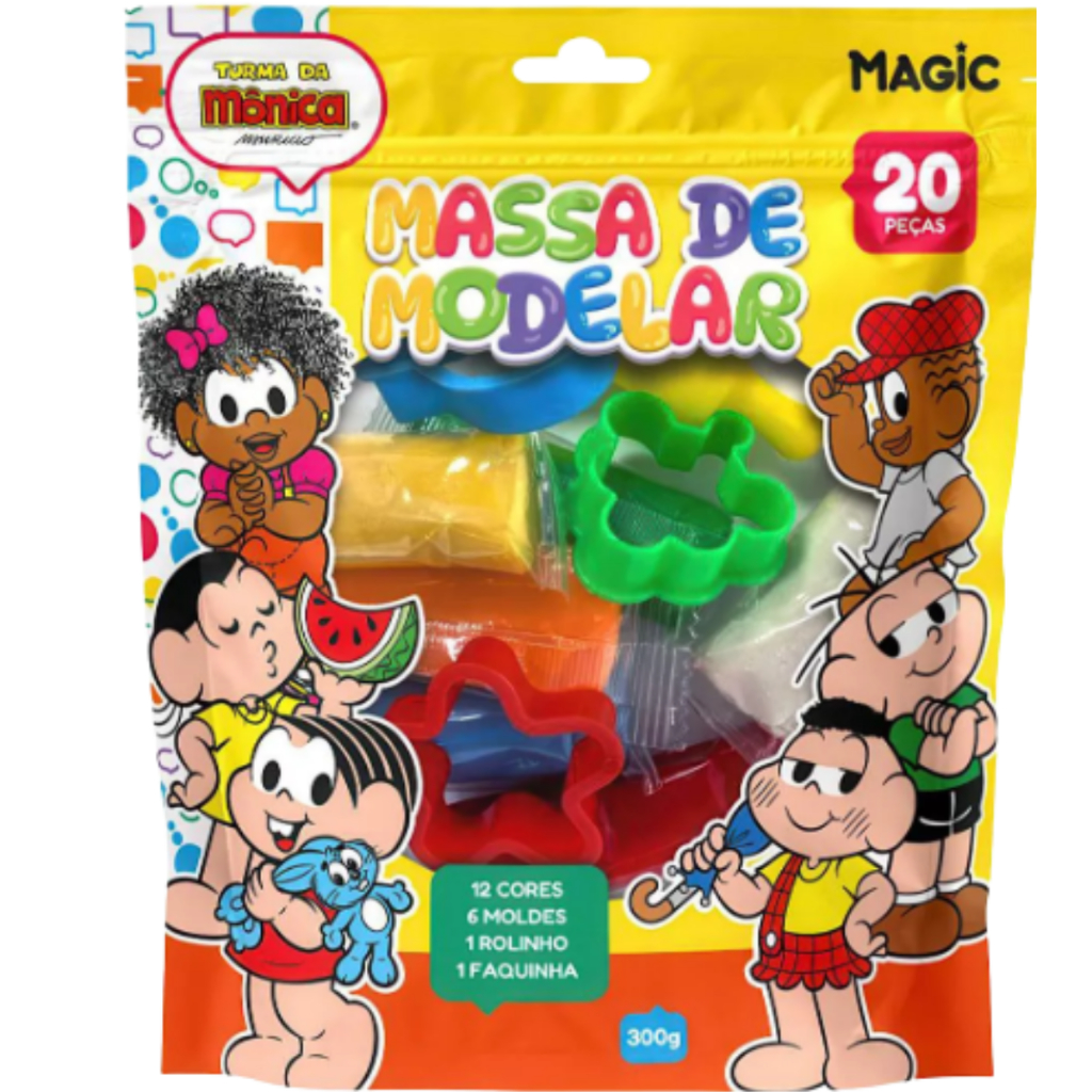 MASSINHA DE MODELAR TURMA MONICA 12 CORES REF:MA3874 | Shopee Brasil