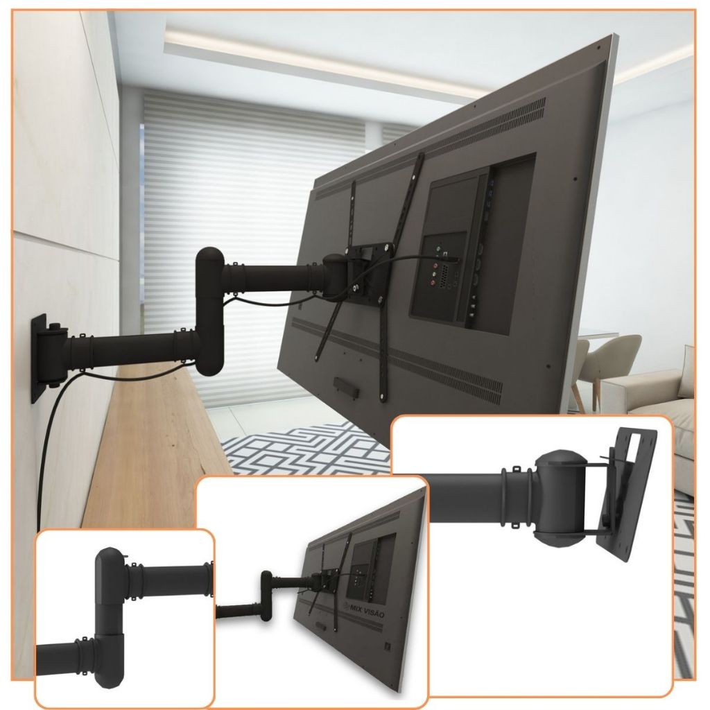 Suporte Tv Lcd Led Tri-articulado 32 39 40 42 43 49 50 56 podelgadas ...